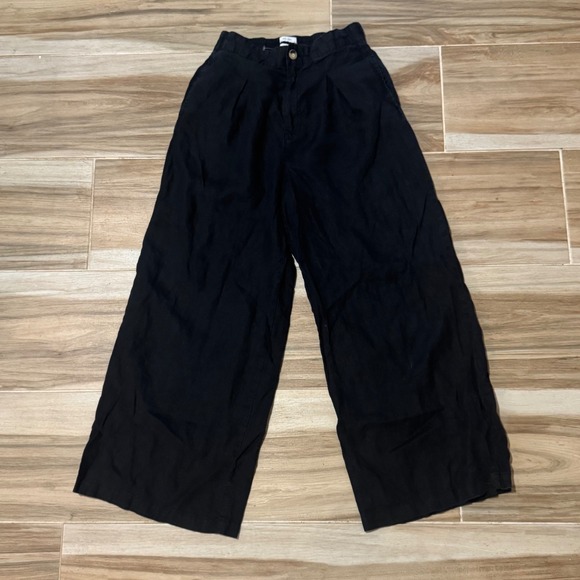 Halston Heritage | Pants & Jumpsuits | Halston Black 0 Linen Wide Leg ...